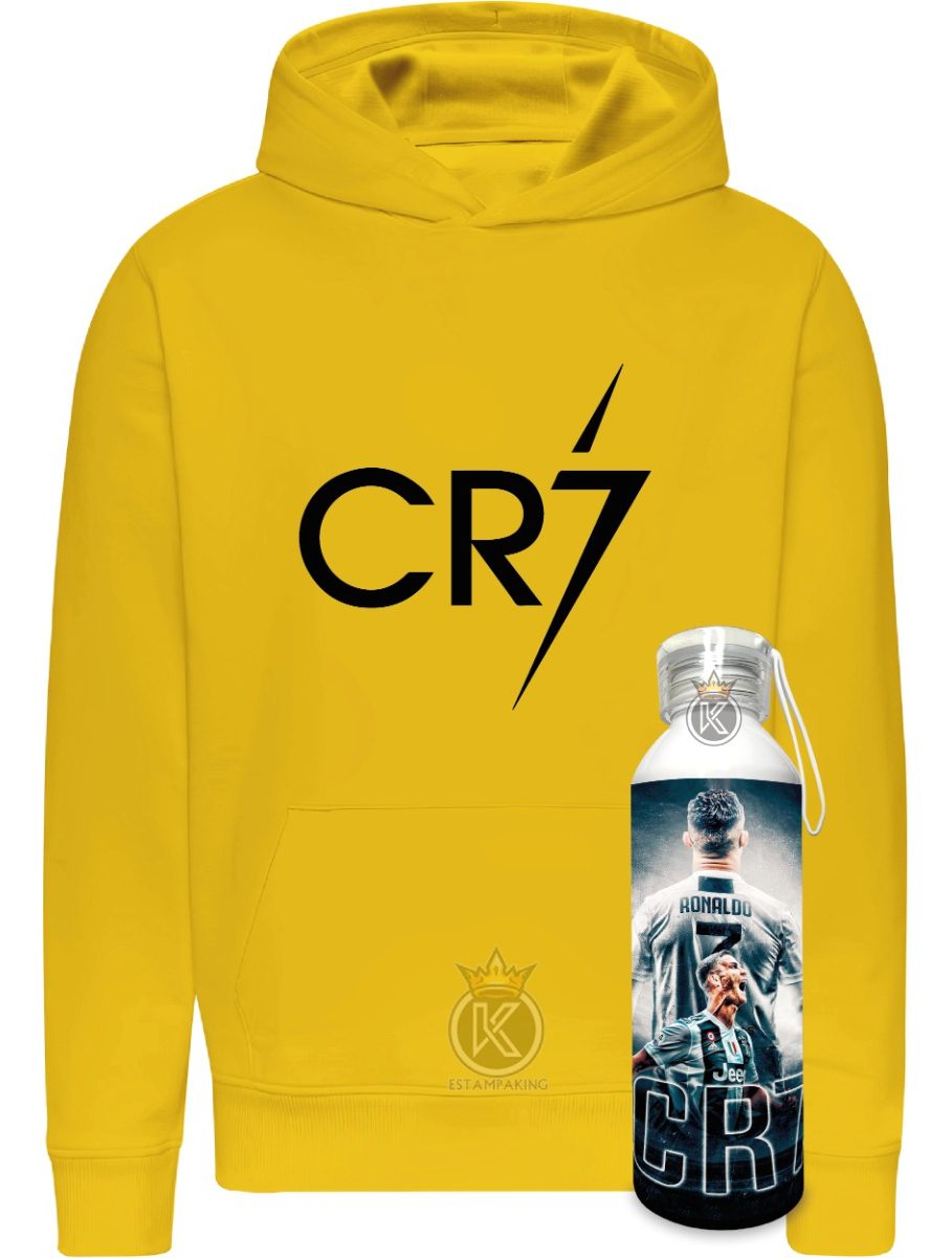 Poleron Cristiano Ronaldo + Botella En Aluminio 750ml - Futbolista Portugués - Deporte ...