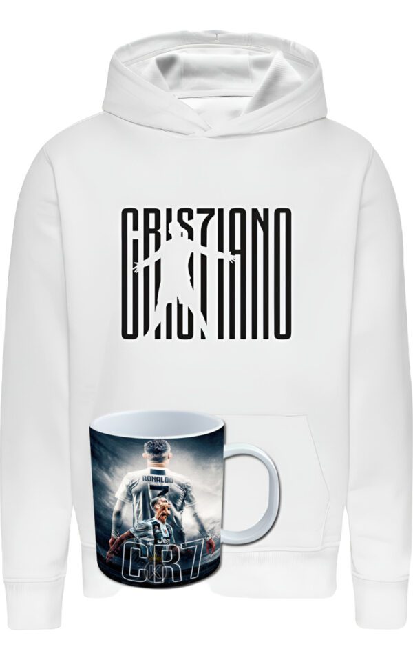 Poleron Cristiano Ronaldo + Tazon - Cr7 - Futbol - Portugues - Jugador - Estampaking - Estampaking